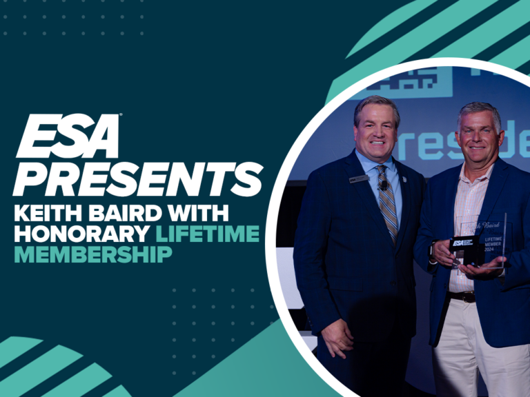 ESA Presents Keith Baird with Honorary Lifetime Membership